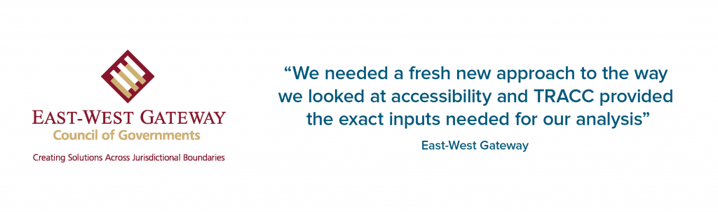 TRACC used to create accessibility indices in St Louis (USA) - TRACC